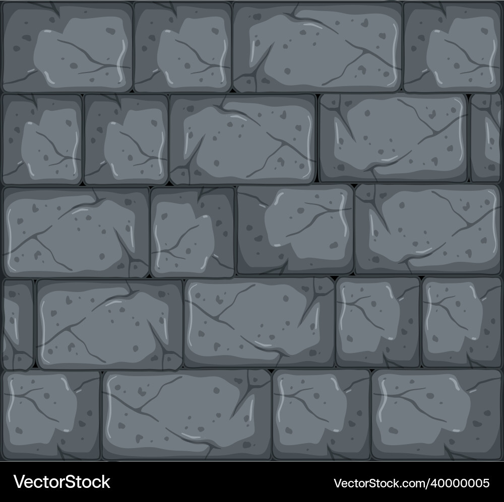 Stone tiles texture in cartoon style Royalty Free Vector