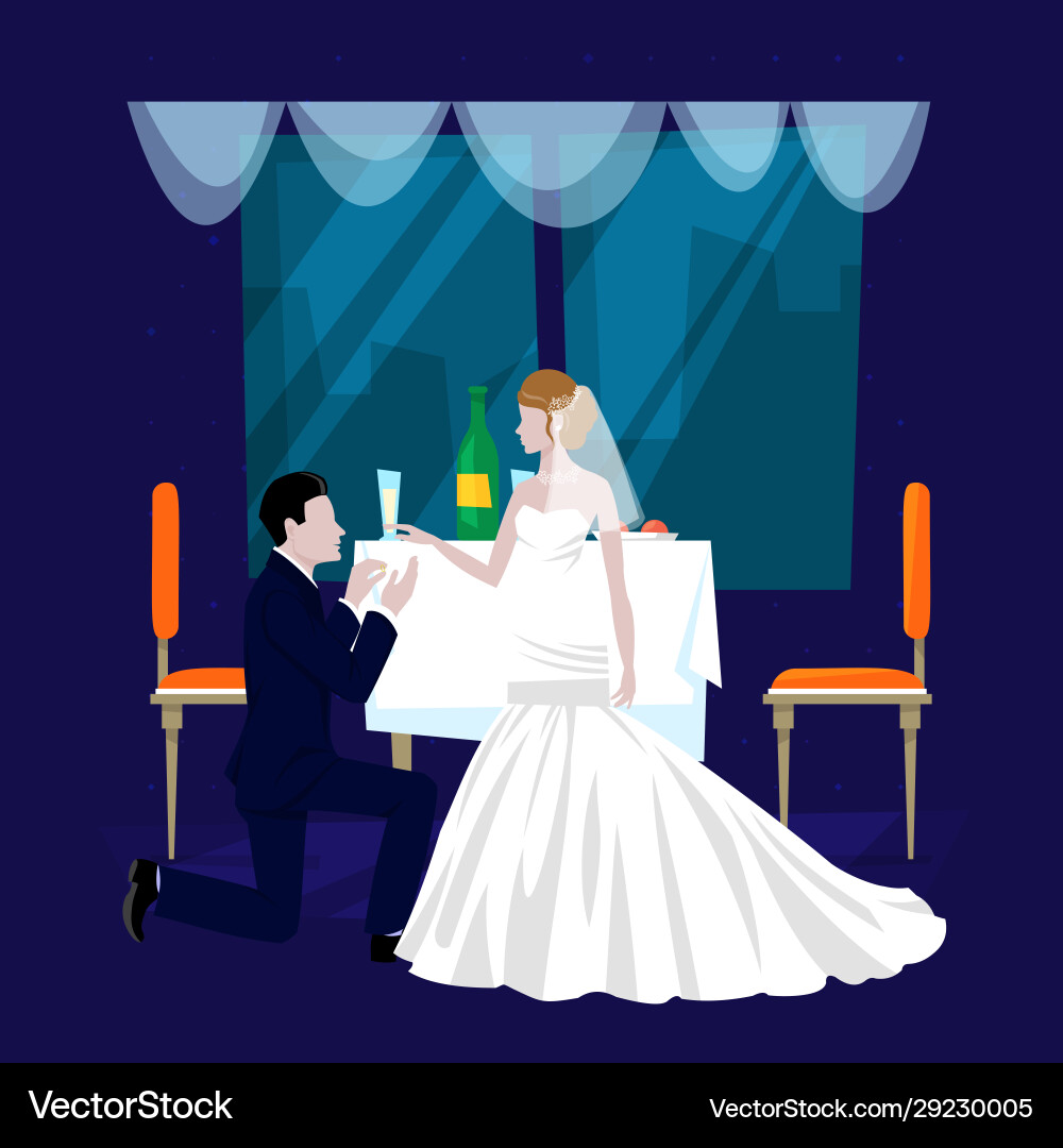 Wedding restaurant banquet hall cartoon Royalty Free Vector