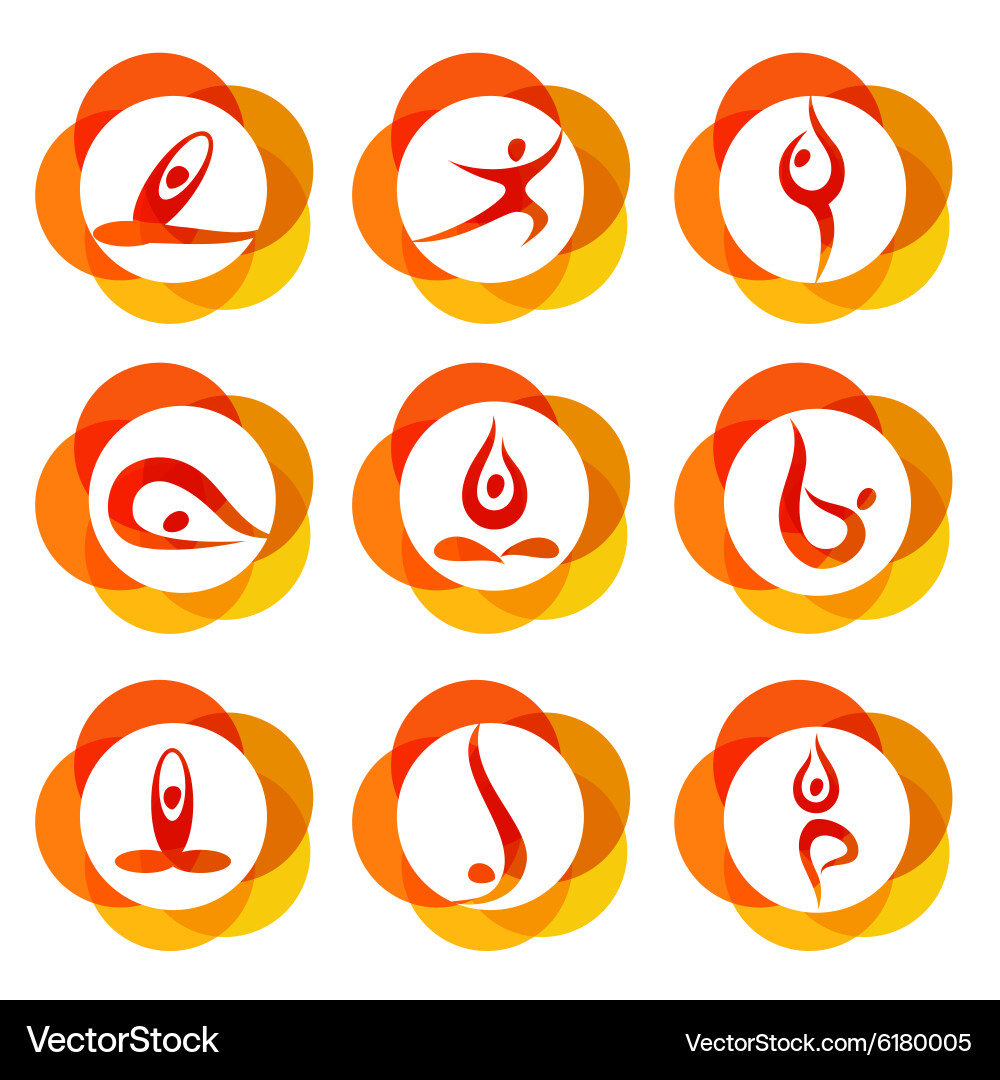 Yoga logo set Royalty Free Vector Image - VectorStock
