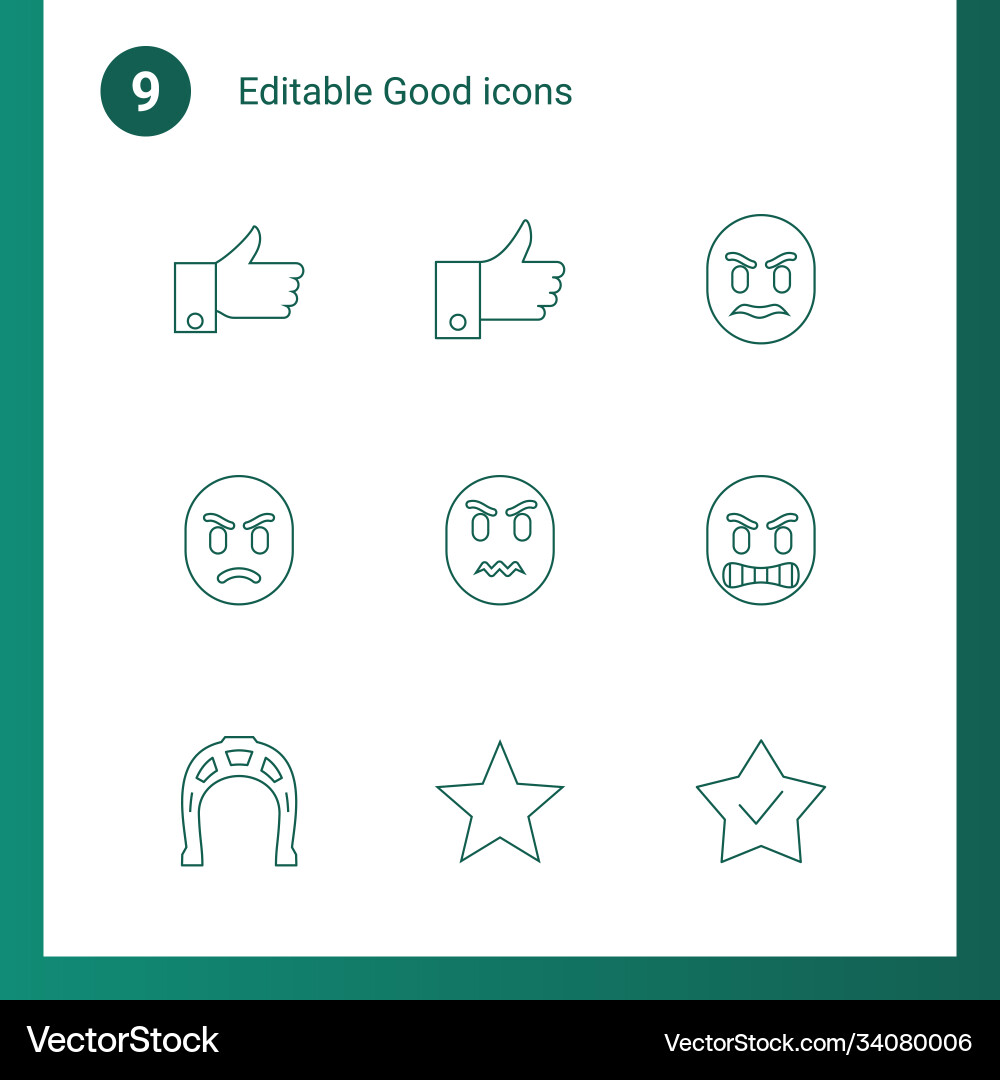 9 gute Icons Lizenzfreies Vektorbild - VectorStock