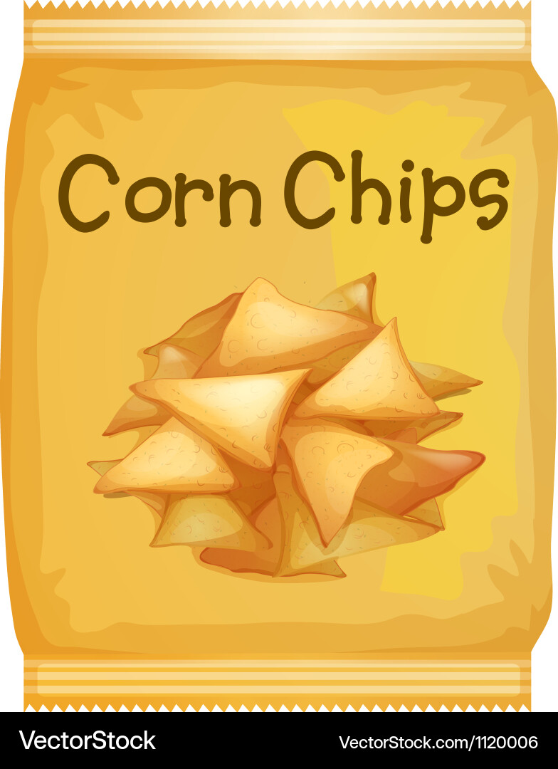 A packet of corn chips Royalty Free Vector Image