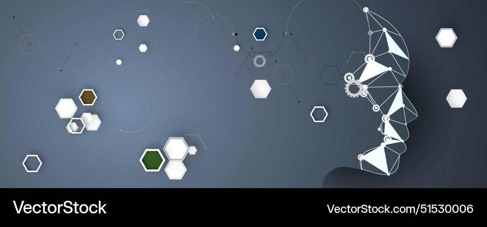 Abstract artificial intelligence cloud computing Vector Image