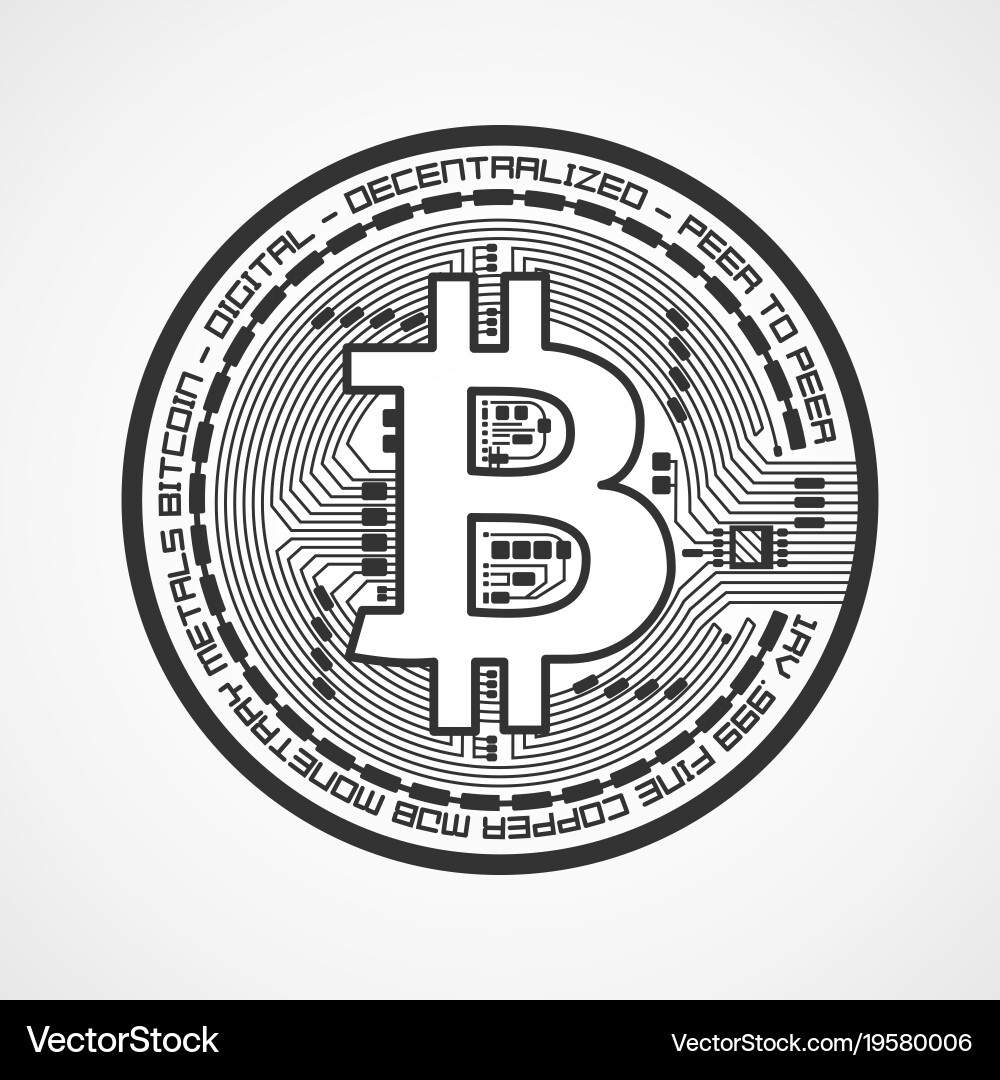 Bitcoin sign crypto currency Royalty Free Vector Image