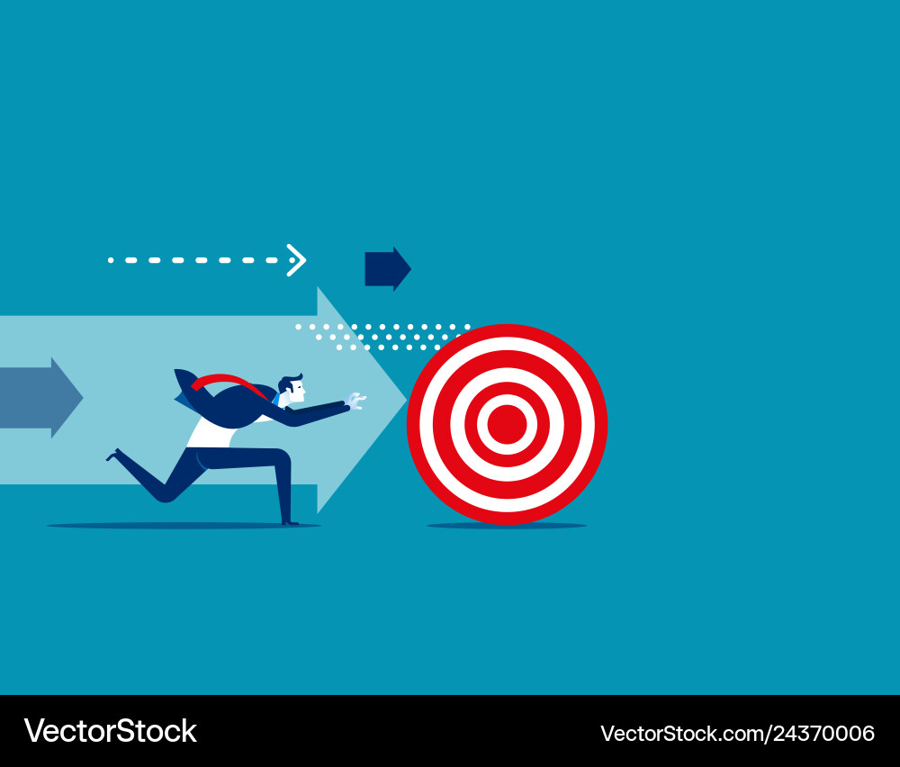 Businessman chasing the target concept business Vector Image