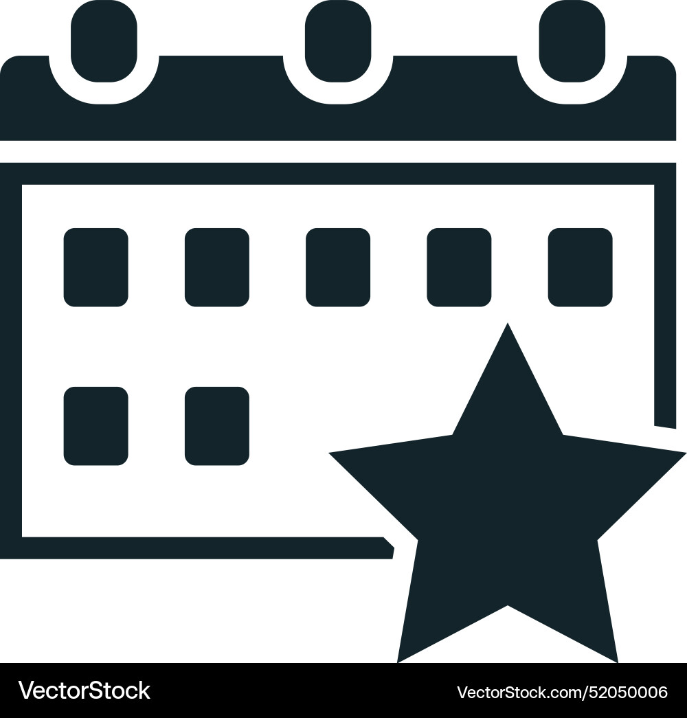 Calendar showing special day marked with star icon