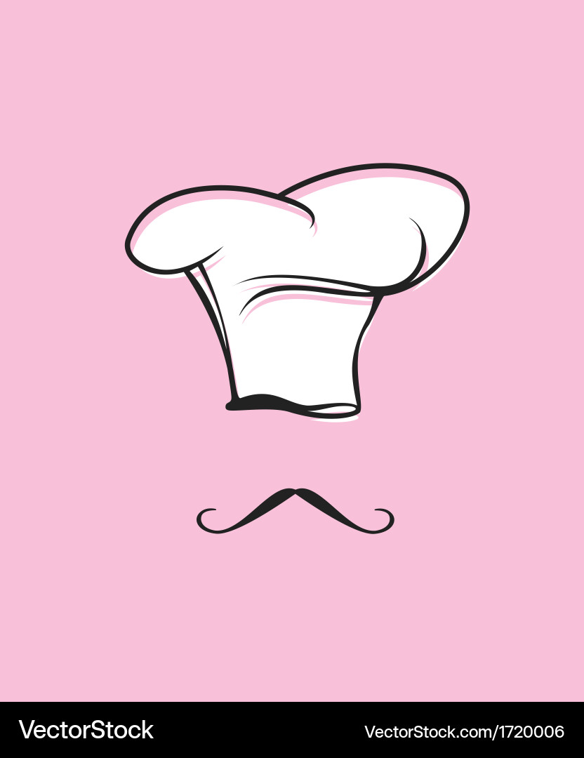 Chefs hat on pink background Royalty Free Vector Image