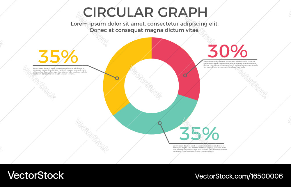 Circular graph infographic element Royalty Free Vector Image