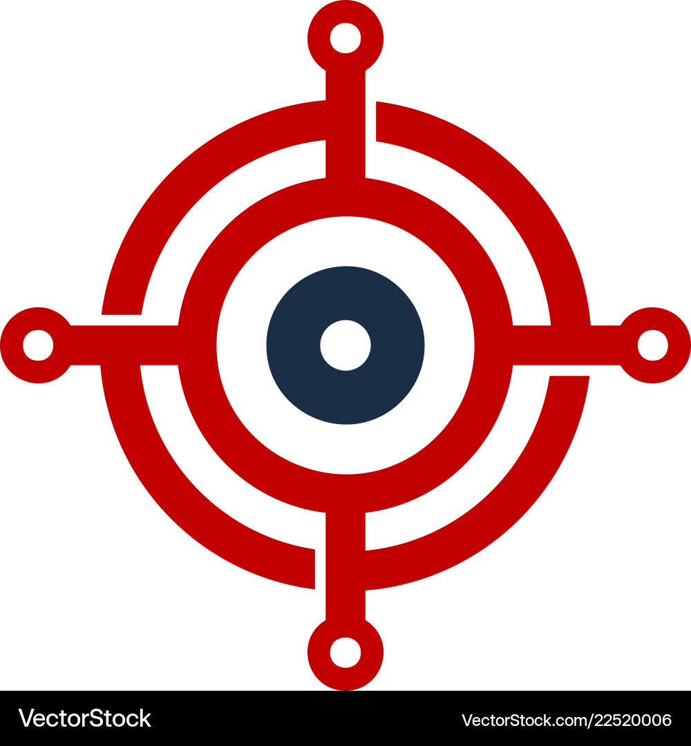 Digital target logo icon design Royalty Free Vector Image