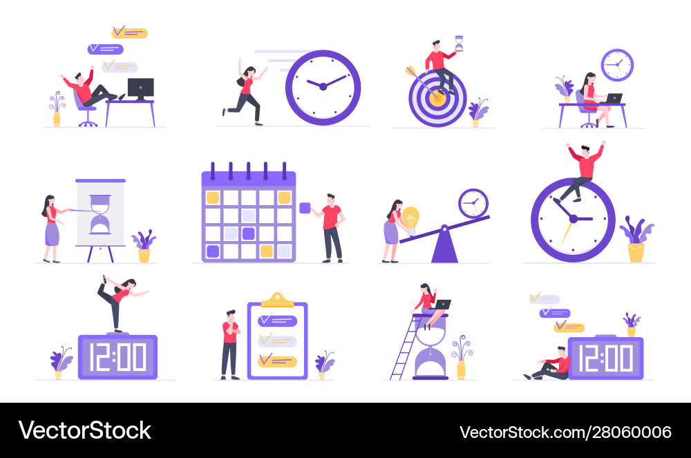 Effective planning time management business Vector Image