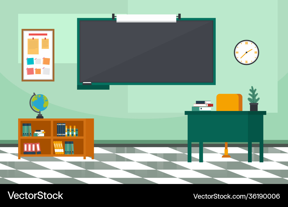 Empty classroom education elementary high school Vector Image
