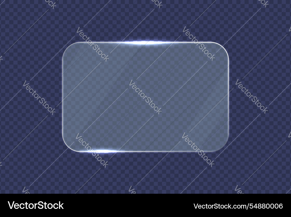 Glass plate with neon frame Royalty Free Vector Image