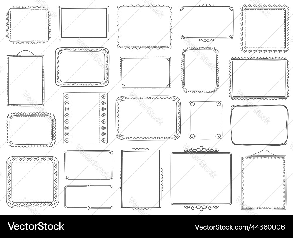 Hand drawn frames Royalty Free Vector Image - VectorStock