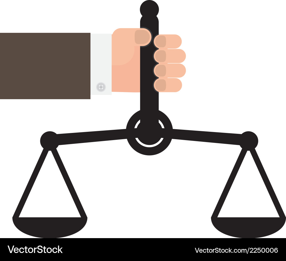 Hand with scales Royalty Free Vector Image - VectorStock