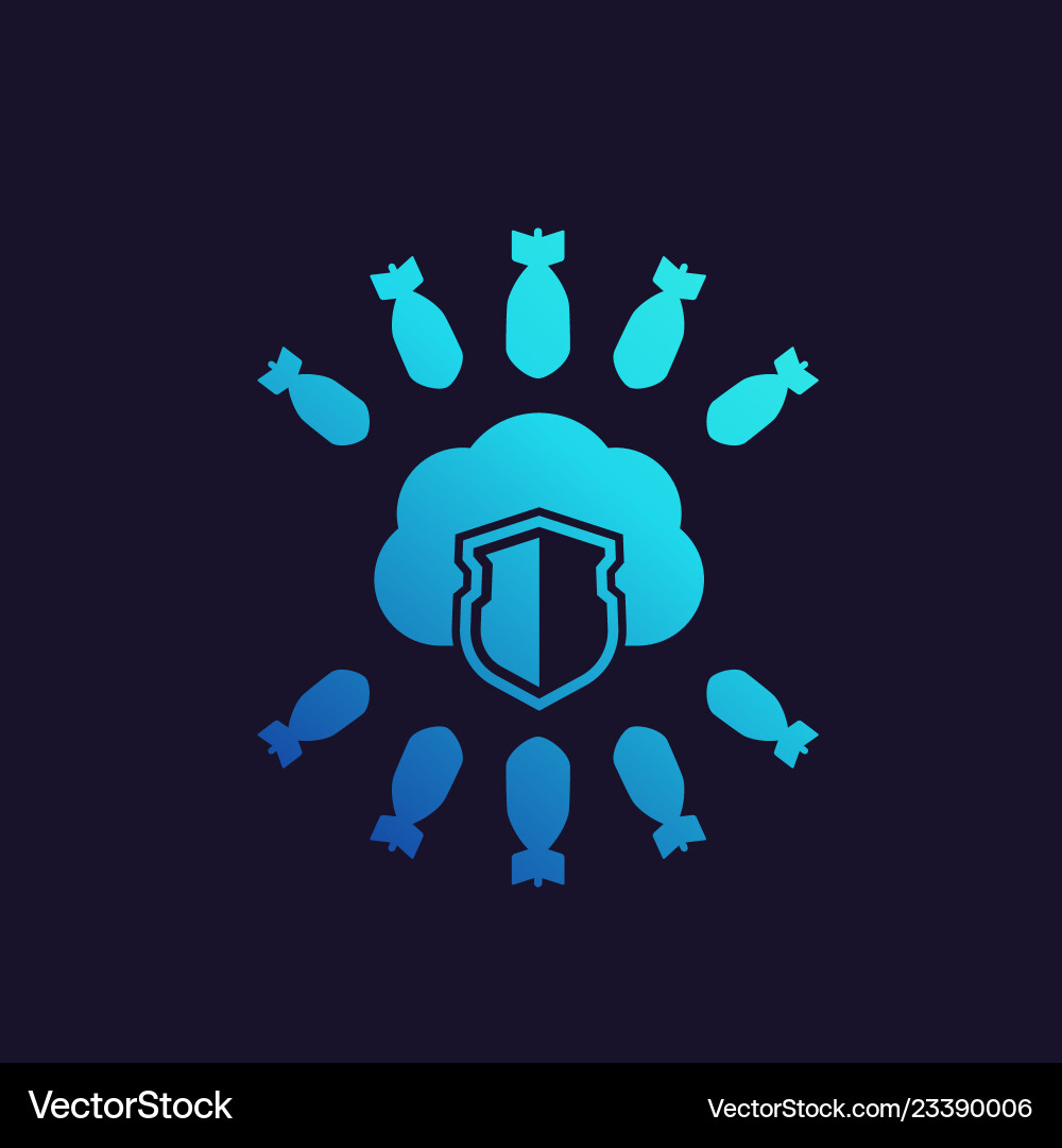 Hosting under ddos attack icon Royalty Free Vector Image