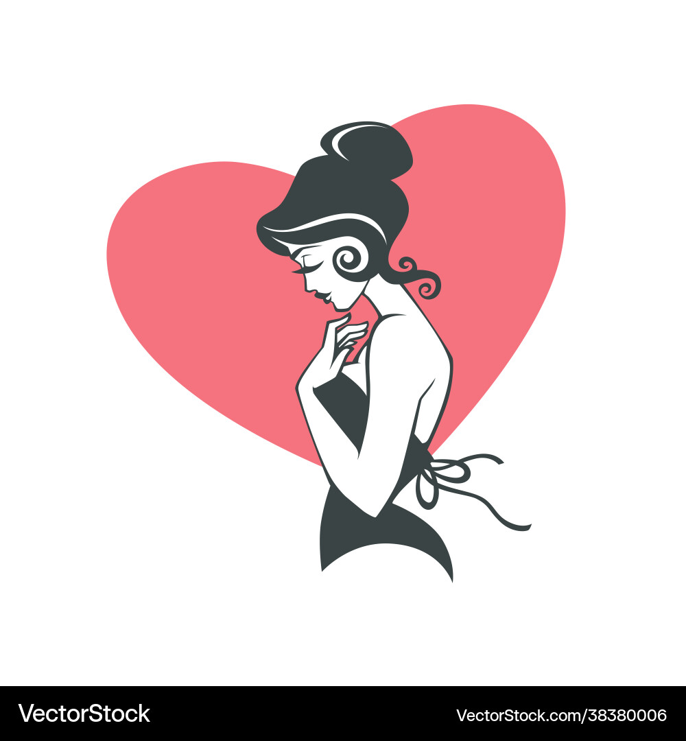 Image attractive pinup girl Royalty Free Vector Image