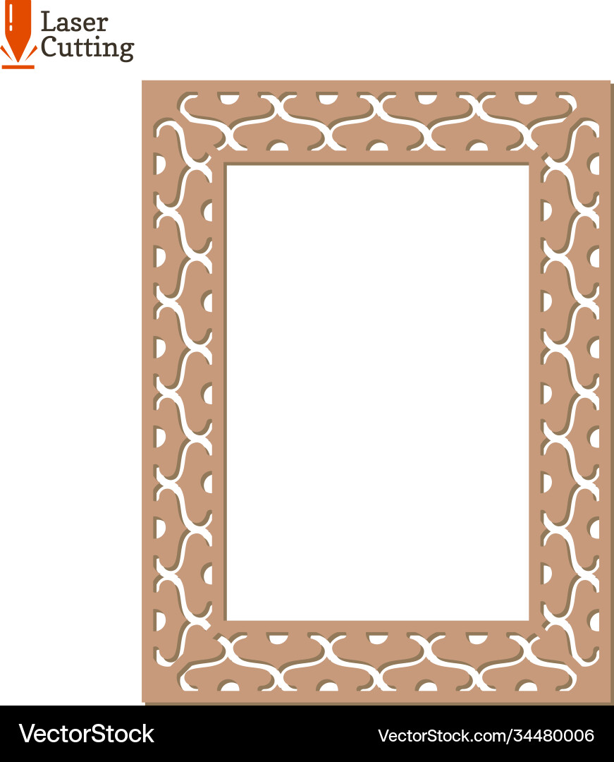 Laser cut panel frame template Royalty Free Vector Image