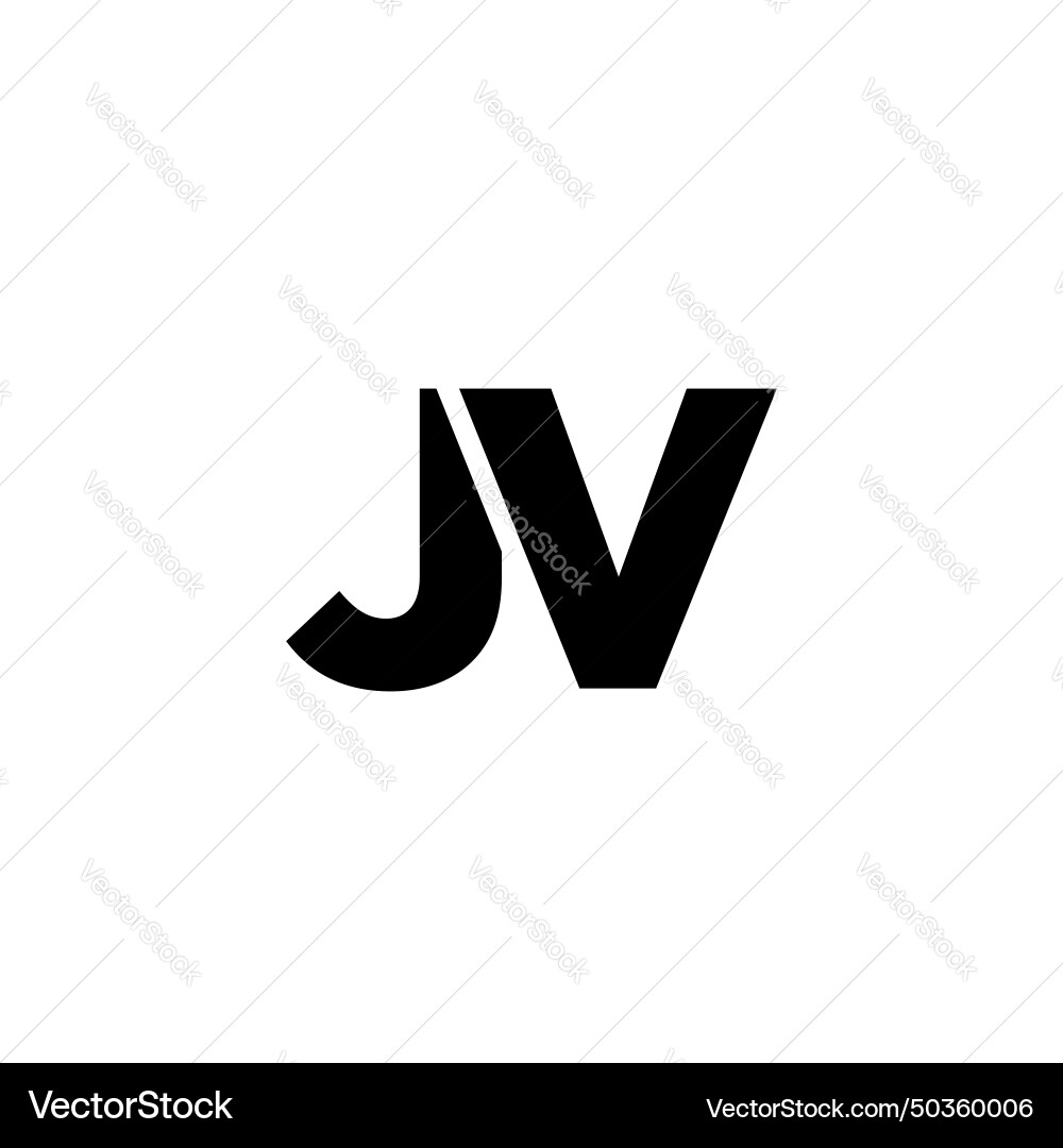 Letter j and v jv logo design template minimal Vector Image