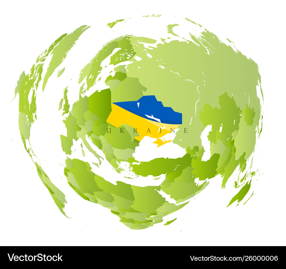 Map concept ukraine in center world Royalty Free Vector