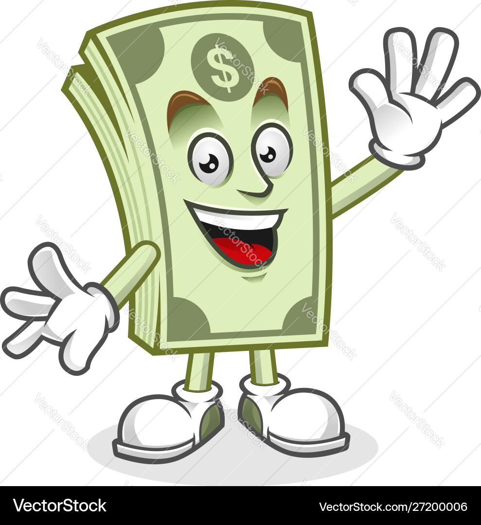 Money character design or mascot perfect Vector Image