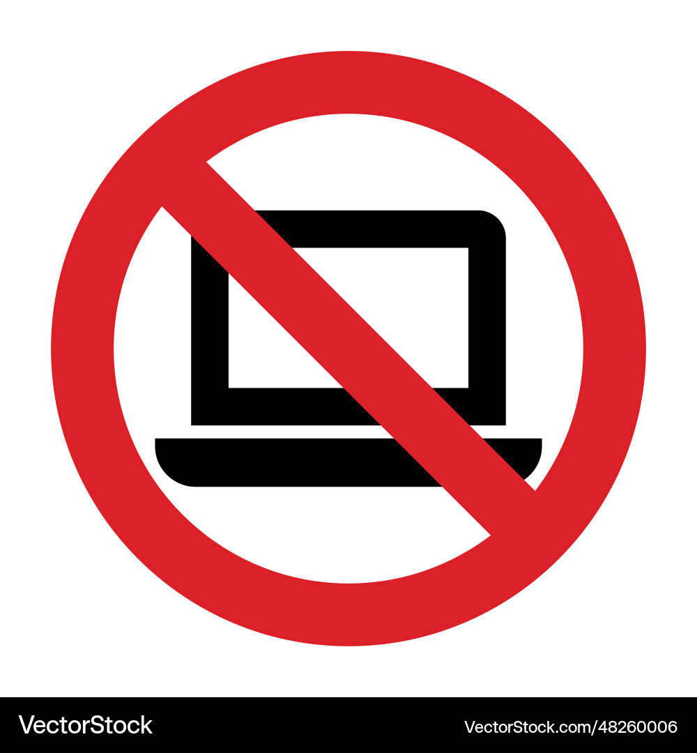 No laptop area computers symbol Royalty Free Vector Image