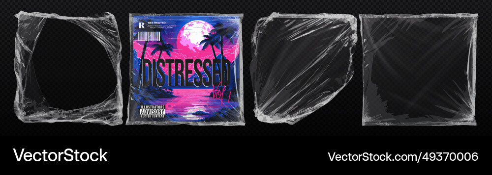 Plastic wrap texture overlay effect polyethylene Vector Image