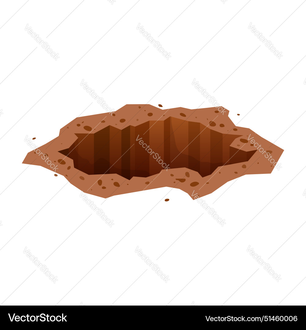 Soil pit cartoon icon Royalty Free Vector Image