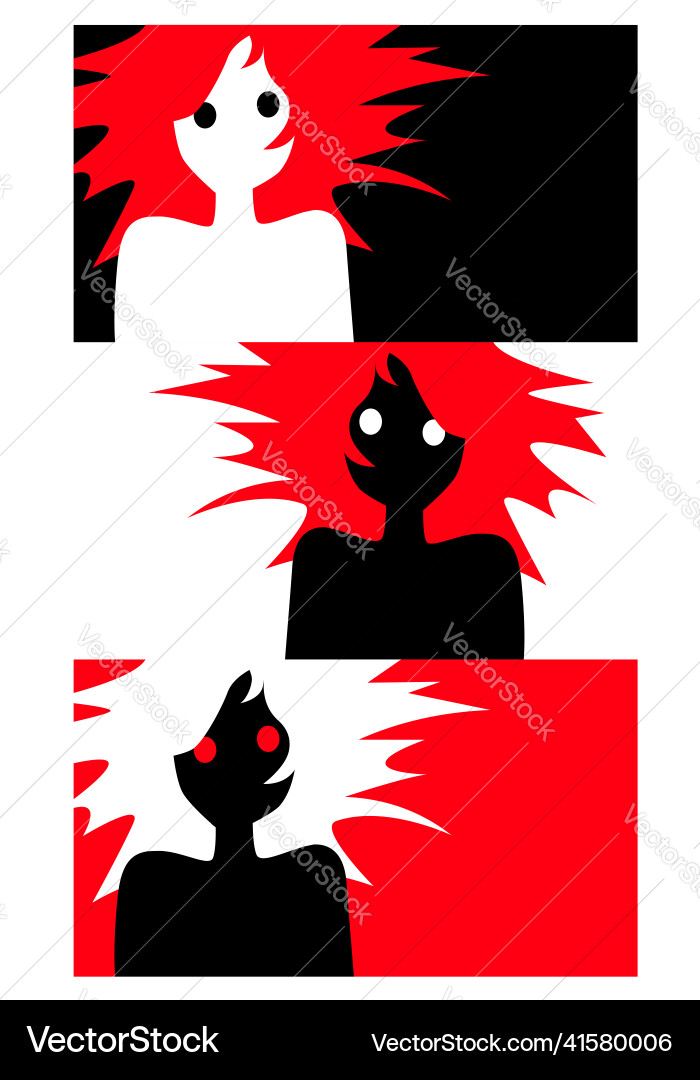 Stylized drawing of a human face Royalty Free Vector Image