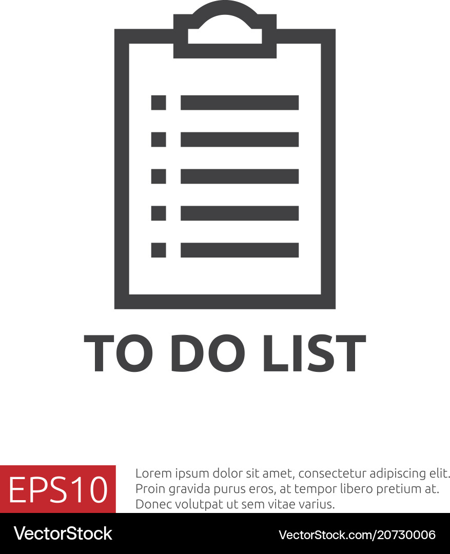 To do list or planning icon in flat style concept Vector Image