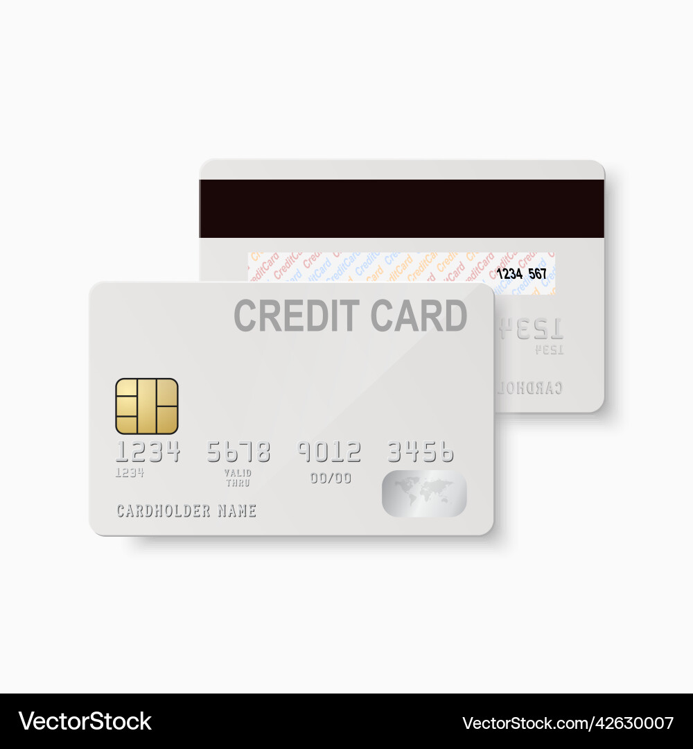 3d realistic white blank credit card Royalty Free Vector