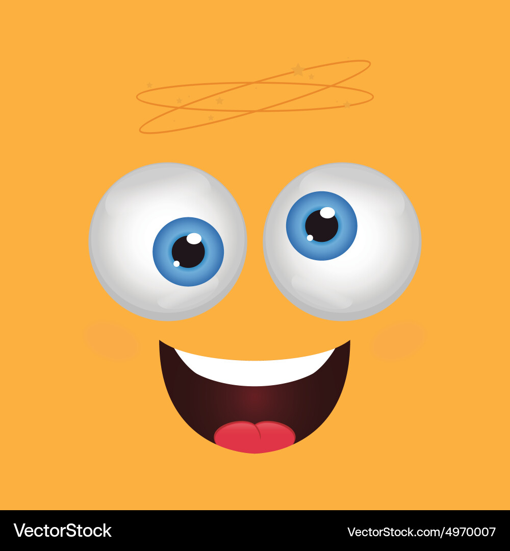 Abstract facial expression on a colored background