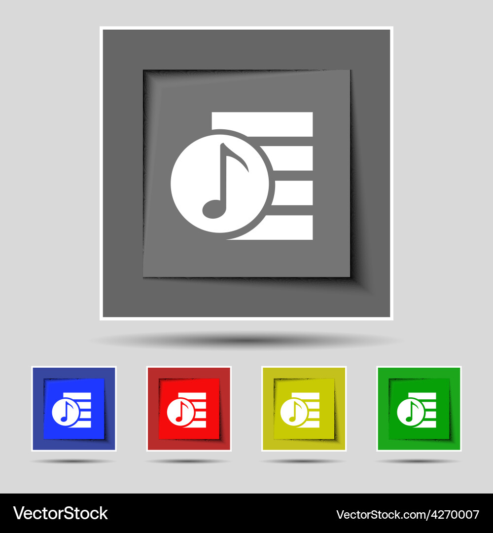 Audio mp3 file icon sign on the original five Vector Image