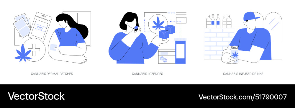 Cannabis products use isolated cartoon Royalty Free Vector