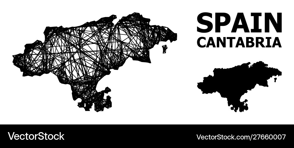 Carcass map cantabria province Royalty Free Vector Image