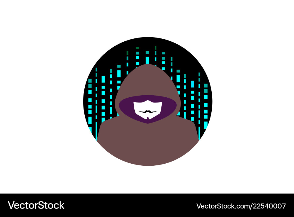 Creative hidden hacker circle logo Royalty Free Vector Image