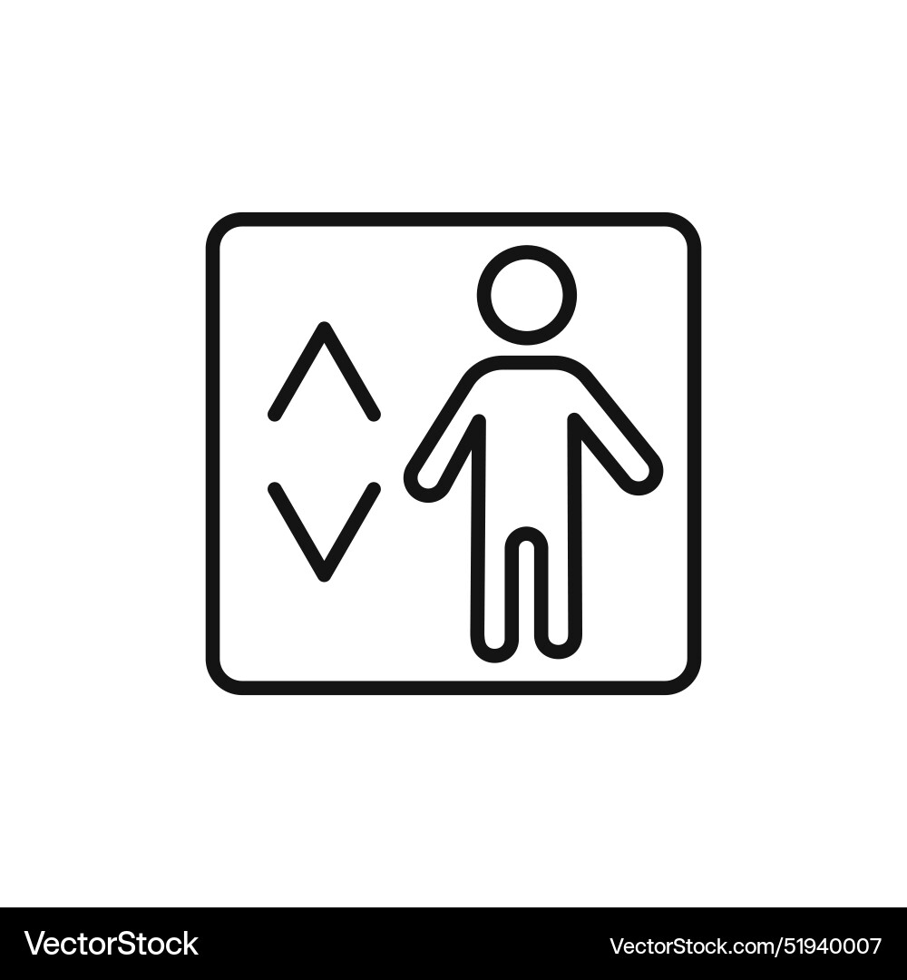 Elevator lift icon logo sign outline Royalty Free Vector