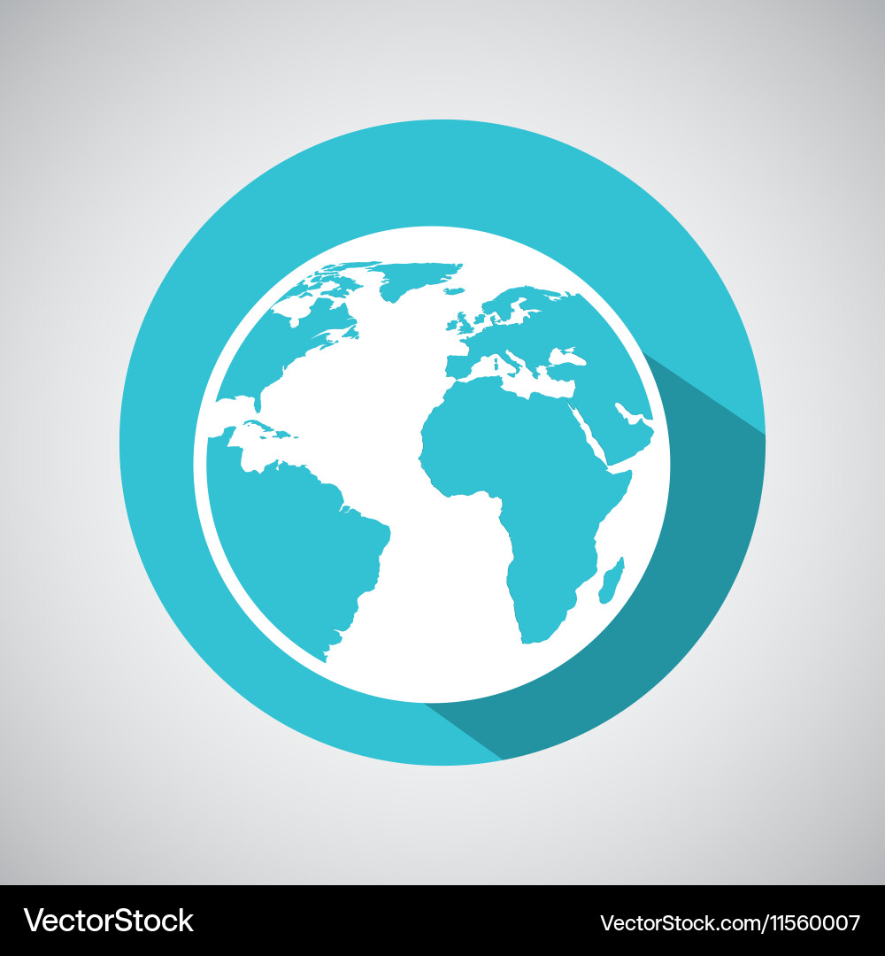 Global communication world map icon graphic Vector Image