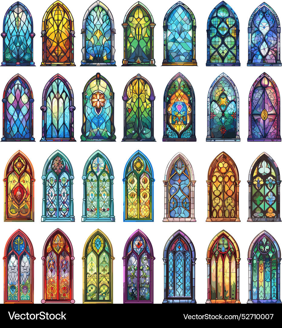 Gothic Crystal Windows Royalty Free Vector Image