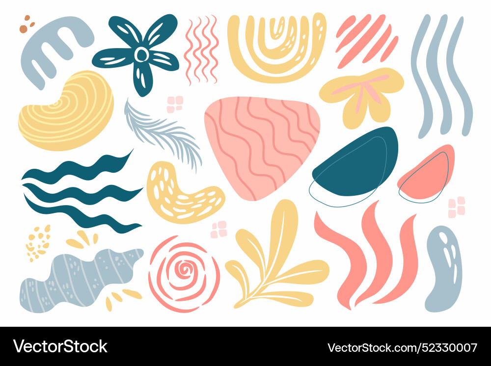 Hand drawn abstract shape collection Royalty Free Vector