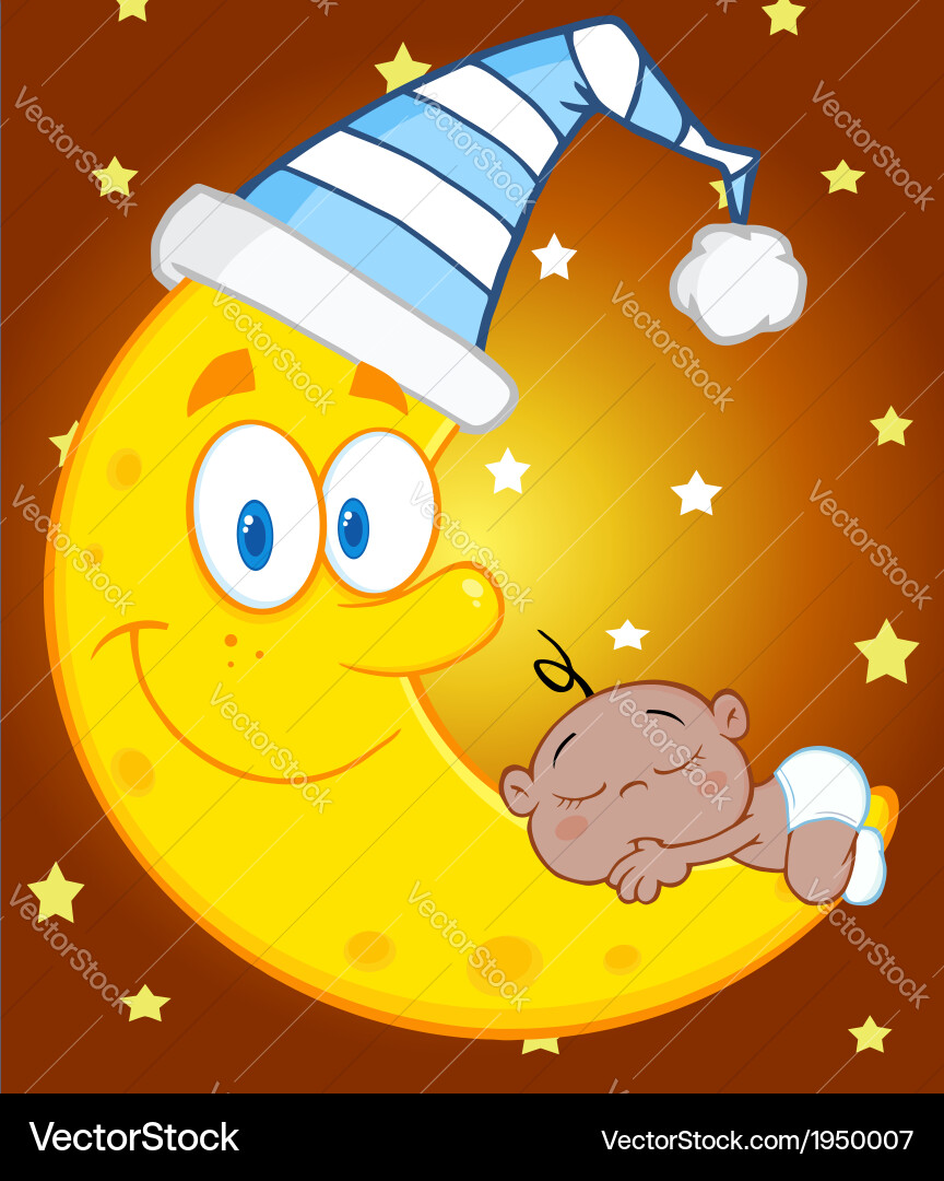 Happy cartoon moon Royalty Free Vector Image - VectorStock