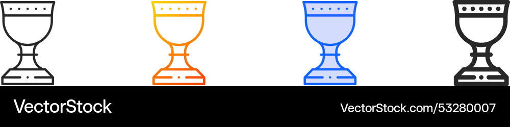 Holy grail iconthin linear gradient blue stroke Vector Image