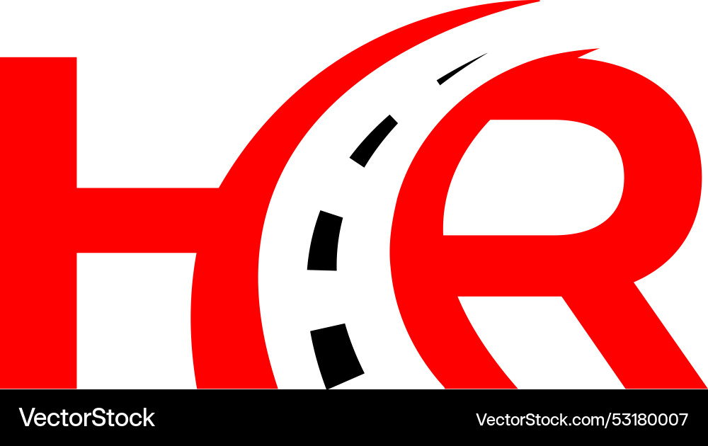 Hr road logo Royalty Free Vector Image - VectorStock
