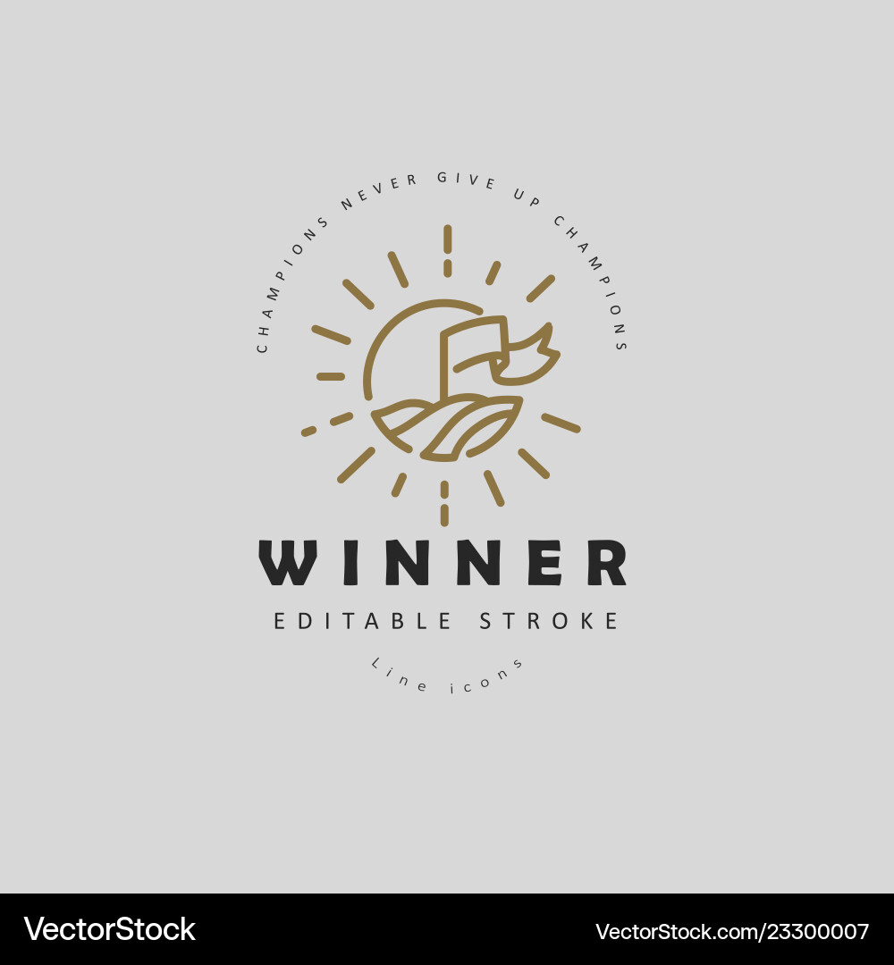 Icon and logo winner champion editable Royalty Free Vector