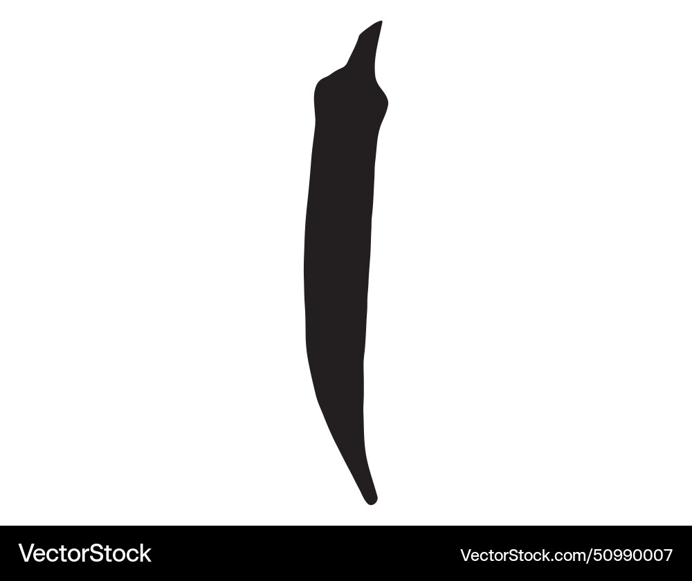 Lady finger silhouette art Royalty Free Vector Image