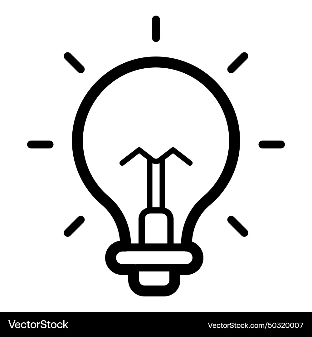 Lightbulb innovation flat icon isolated on white Vector Image