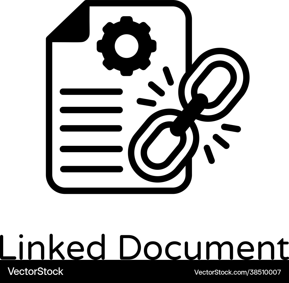 Linked document Royalty Free Vector Image - VectorStock