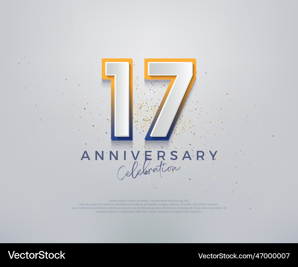 Modern and colorful premium design for 17th Vector Image