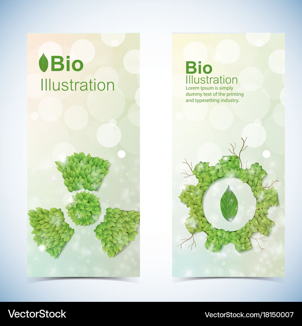 Nature abstract eco banners set Royalty Free Vector Image