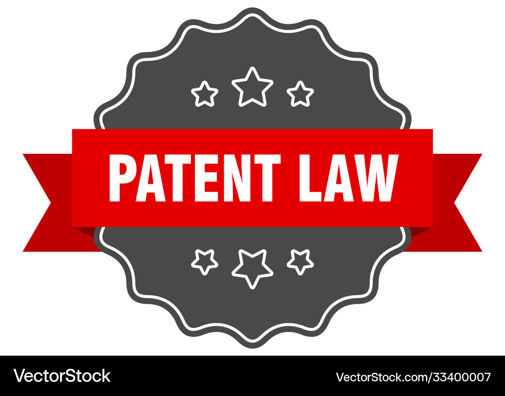 Patent law label isolated seal sticker Royalty Free Vector