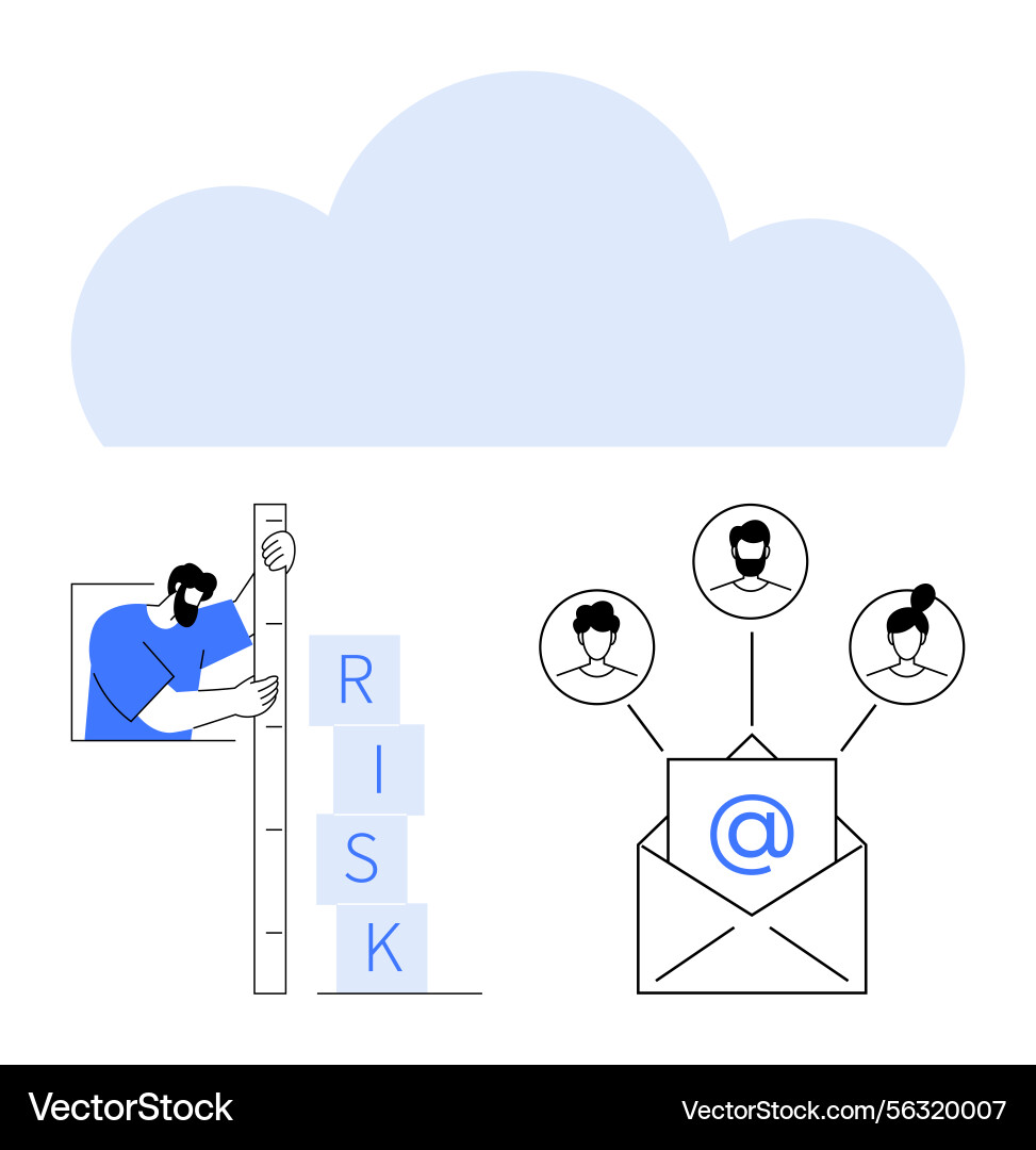 Risk Management & Team Collaboration Vector Image