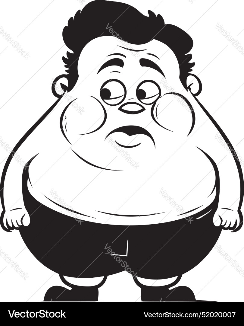 Rotund representation fat man icon logo chubby Vector Image